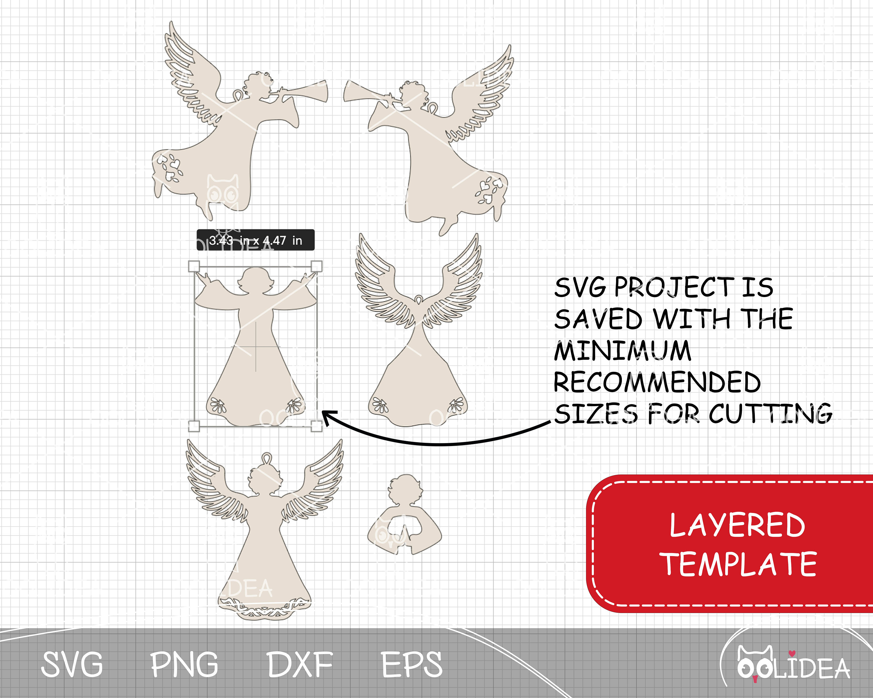 Paper Angel SVG Bundle 1 Angel Layered SVG 3D Christmas - Etsy