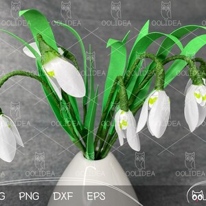Snowdrop SVG Paper Flower Template: Spring DIY Cut File With Step-by ...