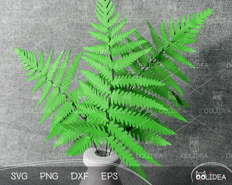 Fern Leaf SVG Bundle Paper Fern Leaf SVG Template Fern - Etsy