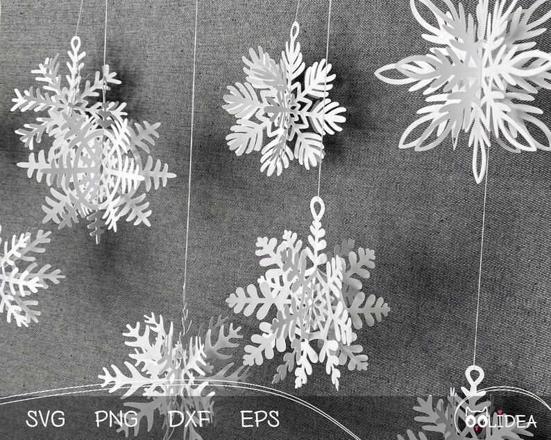 3D Paper Snowflake SVG Bundle: 9 Christmas Templates (digital Download ...