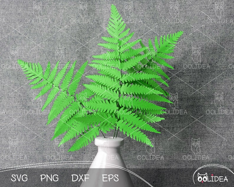 Fern Leaf SVG Bundle: Paper Cut Templates for Printable Botanical ...