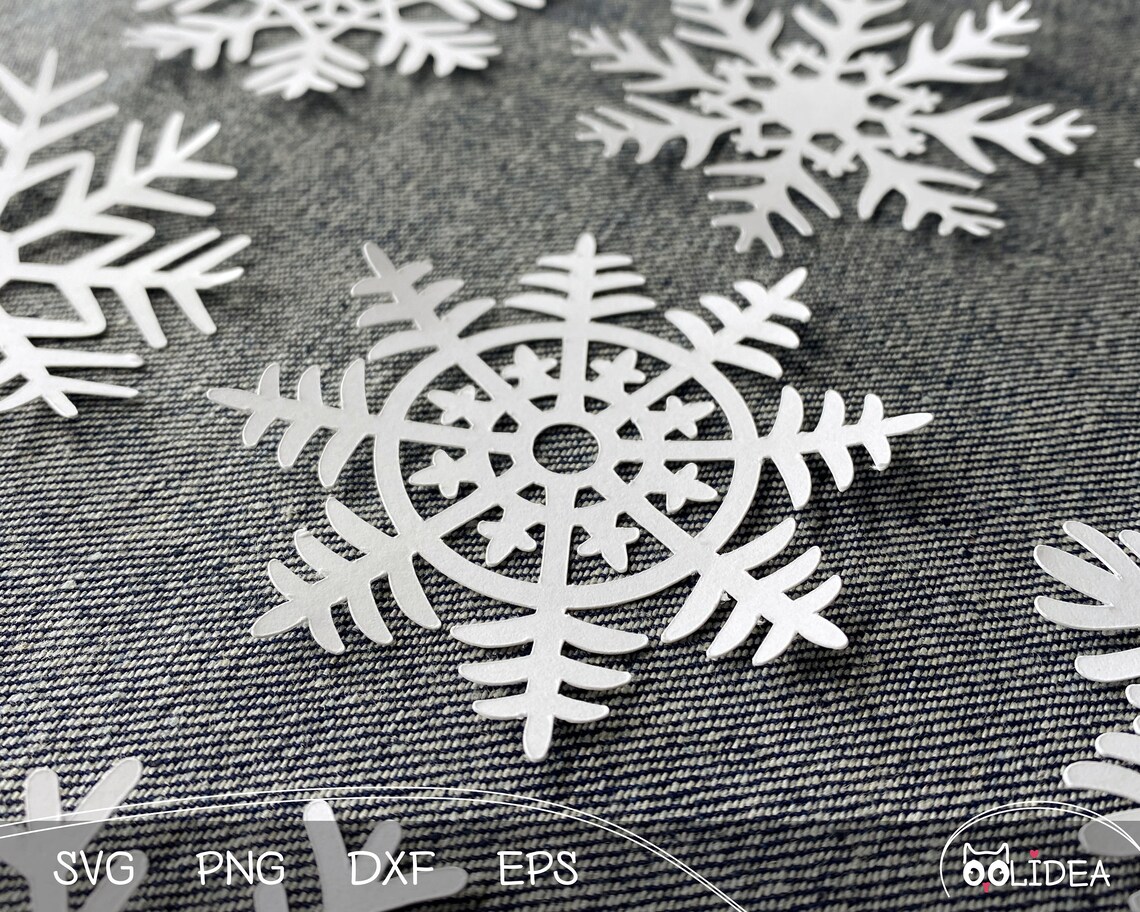 Snowflake SVG Bundle 1 9 Paper Snowflakes SVG Template - Etsy