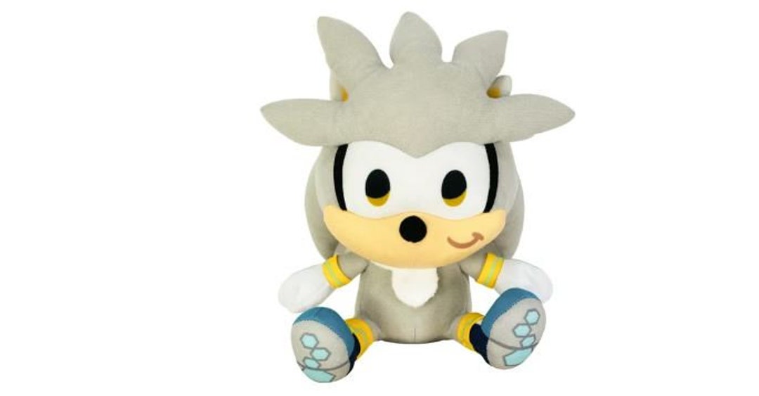 Sonic the Hedgehog Sonic Silver Sitting Plush 7h - Etsy