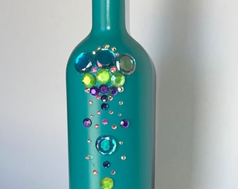 Turquoise Painted Bottle - Etsy