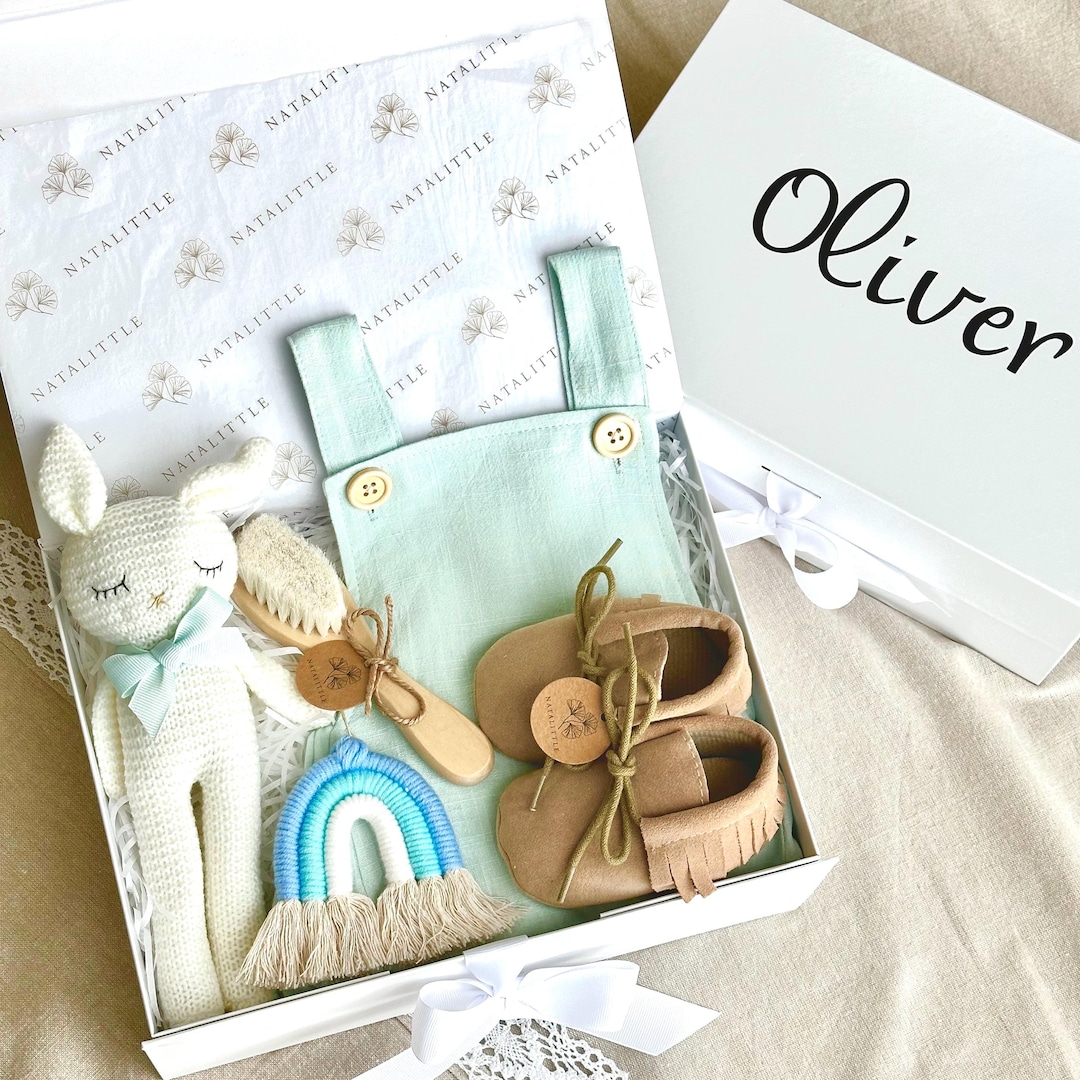 Personalized Baby Boy Gift Box, Newborn Gift Set, Baby Shower Gift ...