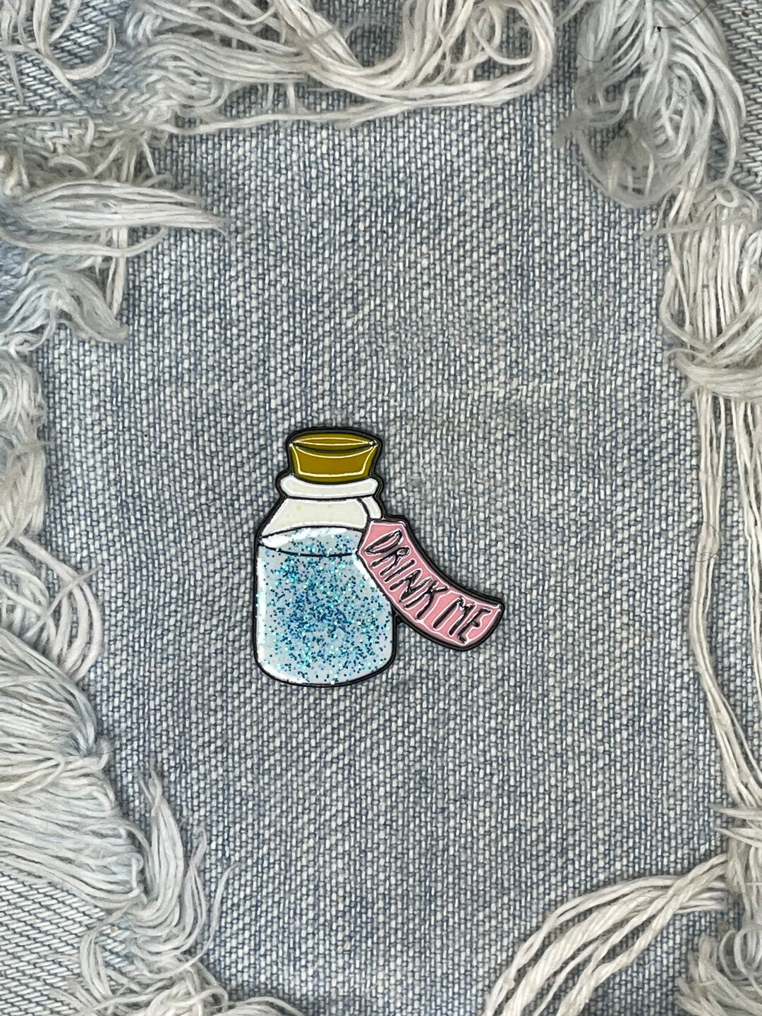 Drink Me Alice Potion Glitter Enamel Pin - Etsy