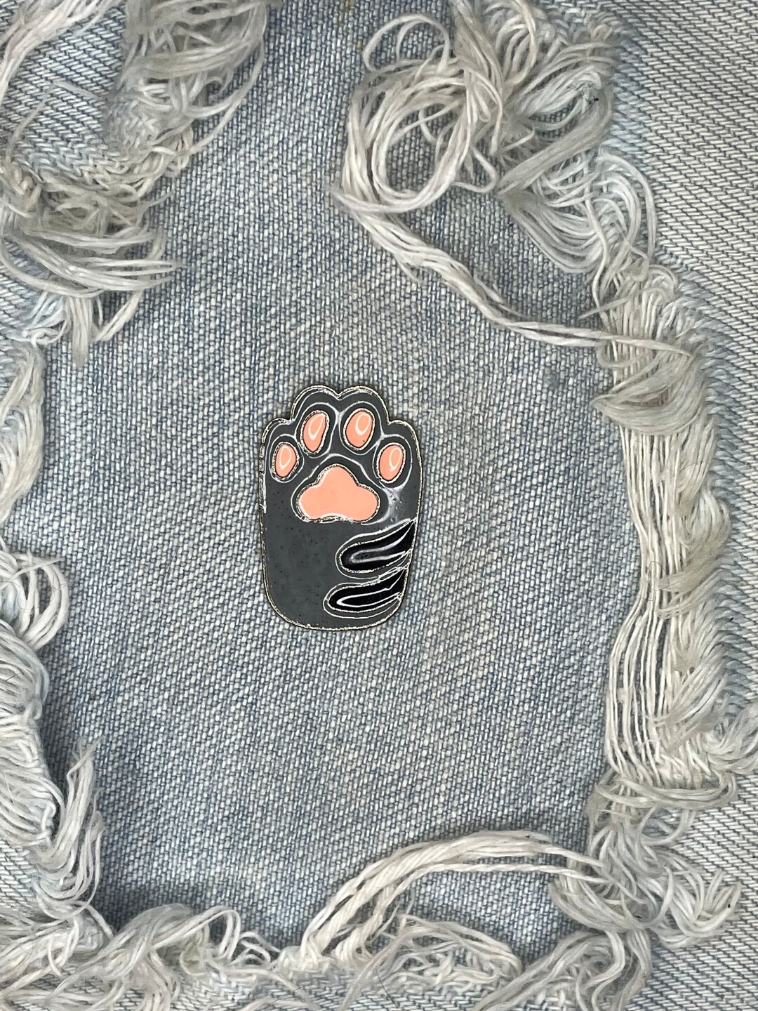 Gray Tabby Cat Paw Bean Cat Foot Enamel Pin - Etsy
