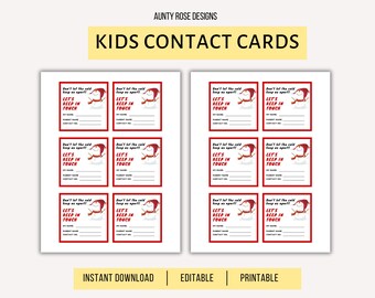 Editable Kids Play Date Contact Card - Etsy