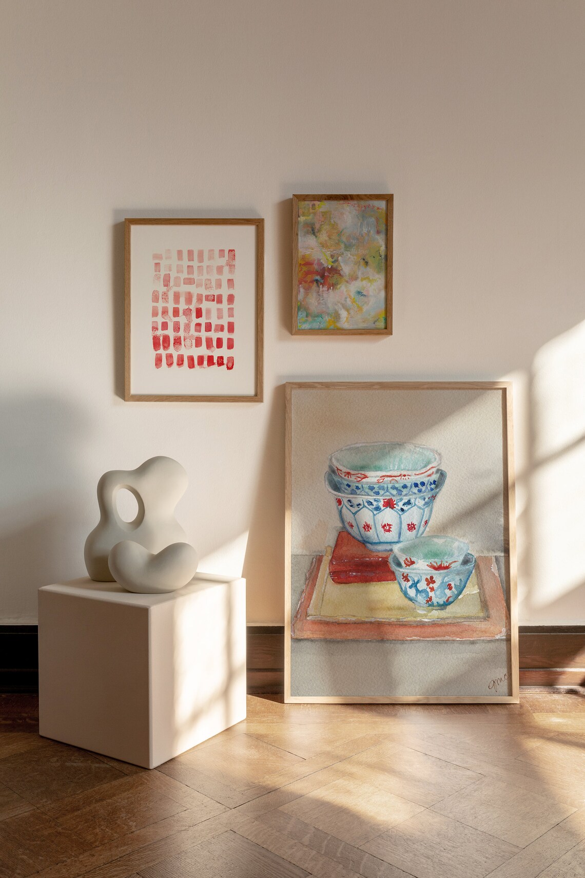 Blue and White Bowls | Celadon Pottery |stack of Old Red Books ...