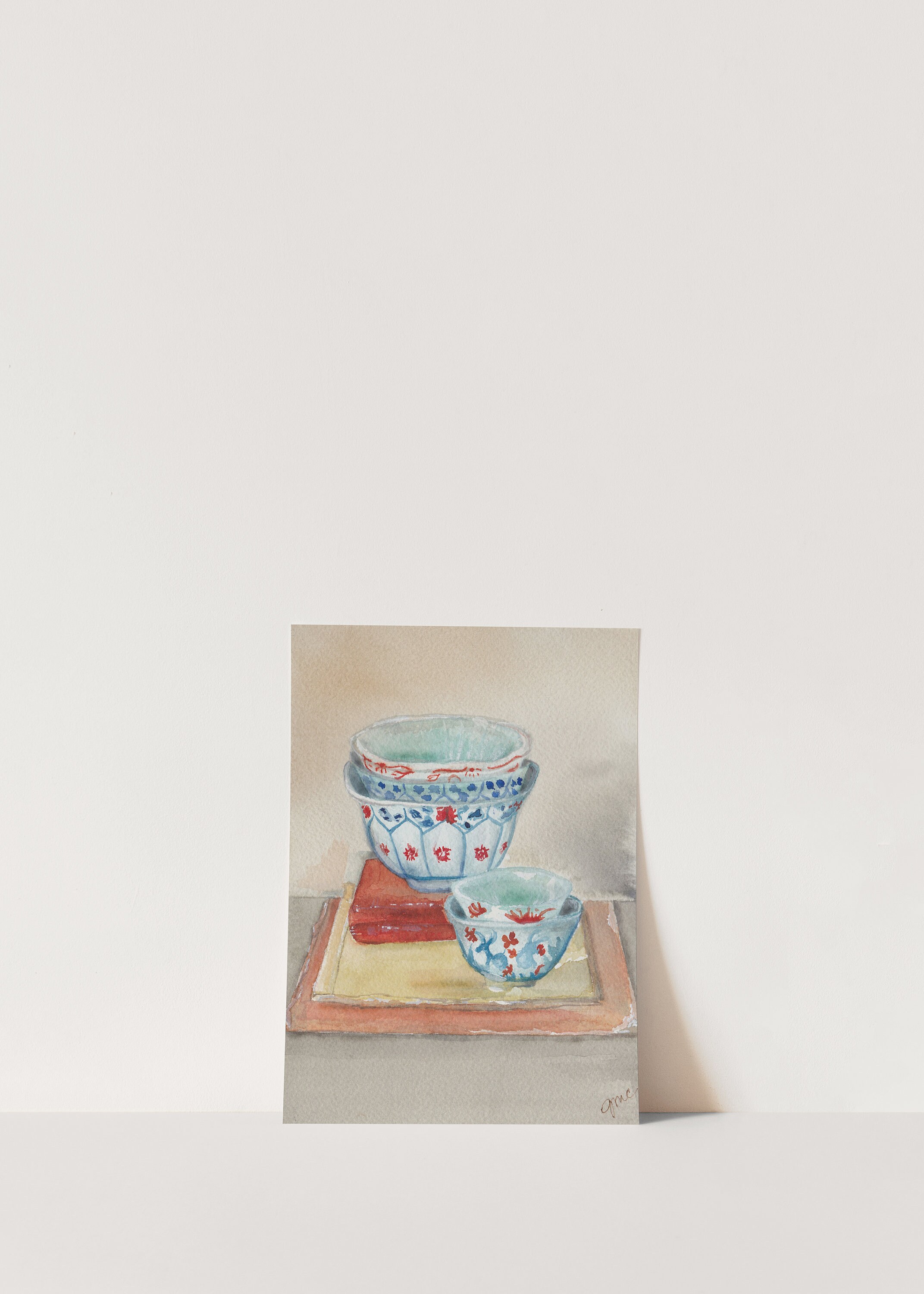 Blue and White Bowls | Celadon Pottery |stack of Old Red Books ...
