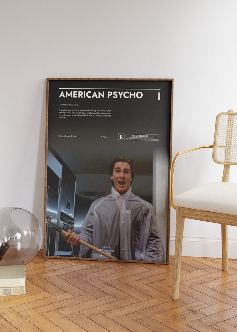 American Psycho Poster Art Print Movie Posters Gift for Movie Lovers - Etsy