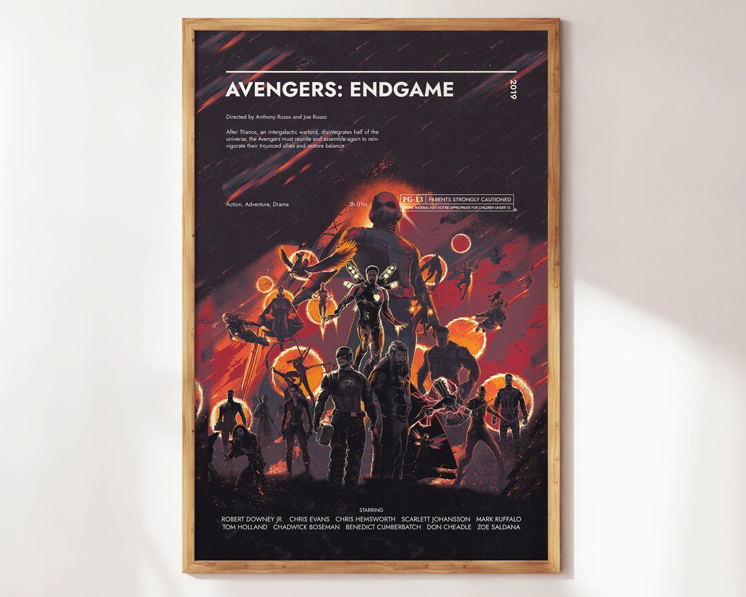 Avengers Endgame Poster Art Print Movie Posters Marvel MCU Gift for ...