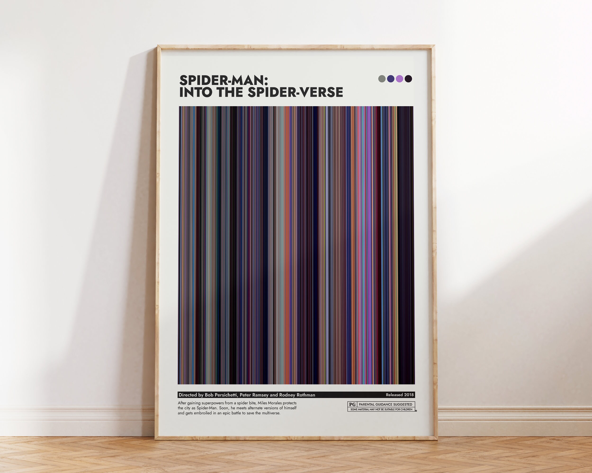 Spiderman: Into the Spider-verse Minimalist Barcode Print, Movie ...