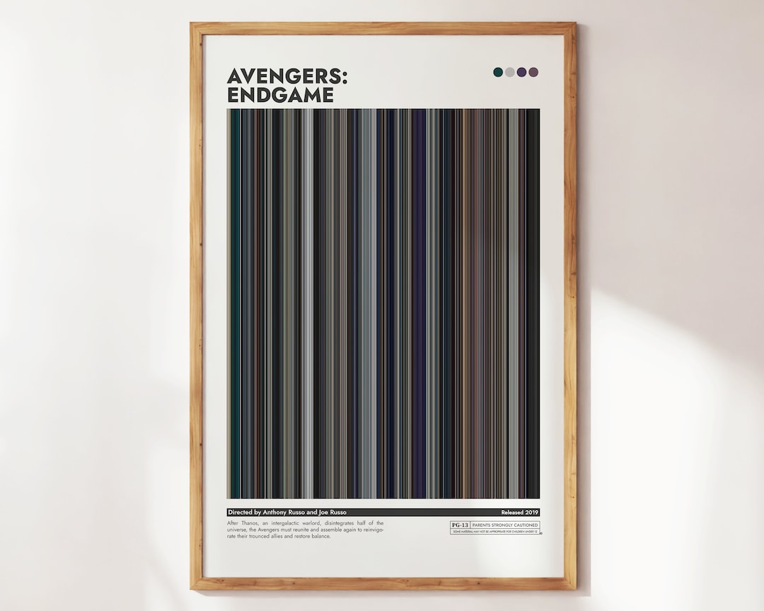 Avengers Endgame Minimalist Barcode Print Movie Memorabilia - Etsy