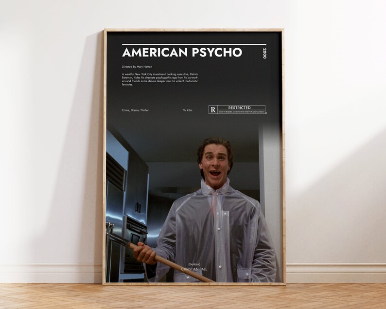 American Psycho Poster Art Print Movie Posters Gift for Movie Lovers - Etsy