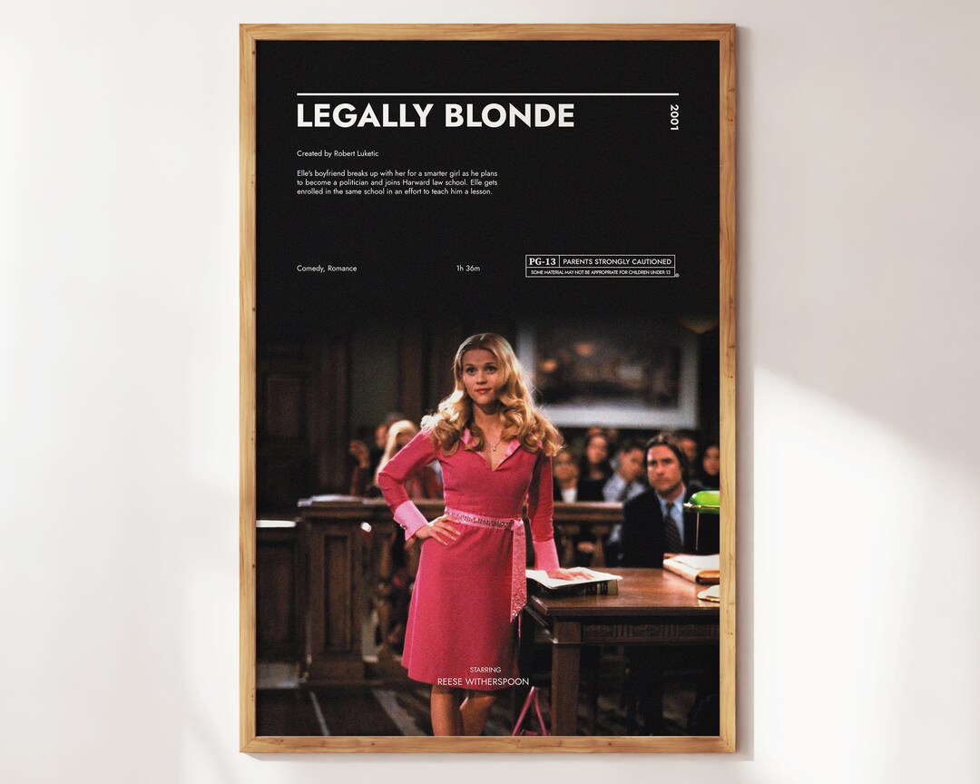 Legally Blonde Poster Art Print Movie Posters Gift for Movie Lovers - Etsy