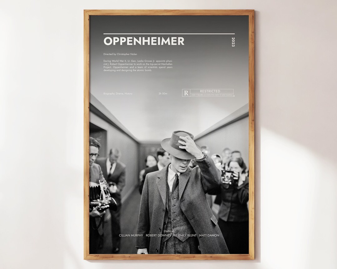 Oppenheimer Poster Art Print Movie Posters Minimalist Poster Gift for ...