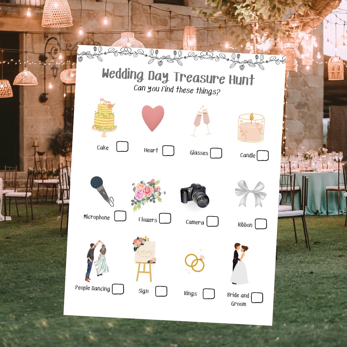 Wedding Kids Game Treasure Hunt Scavenger I Spy Activity Children - Etsy