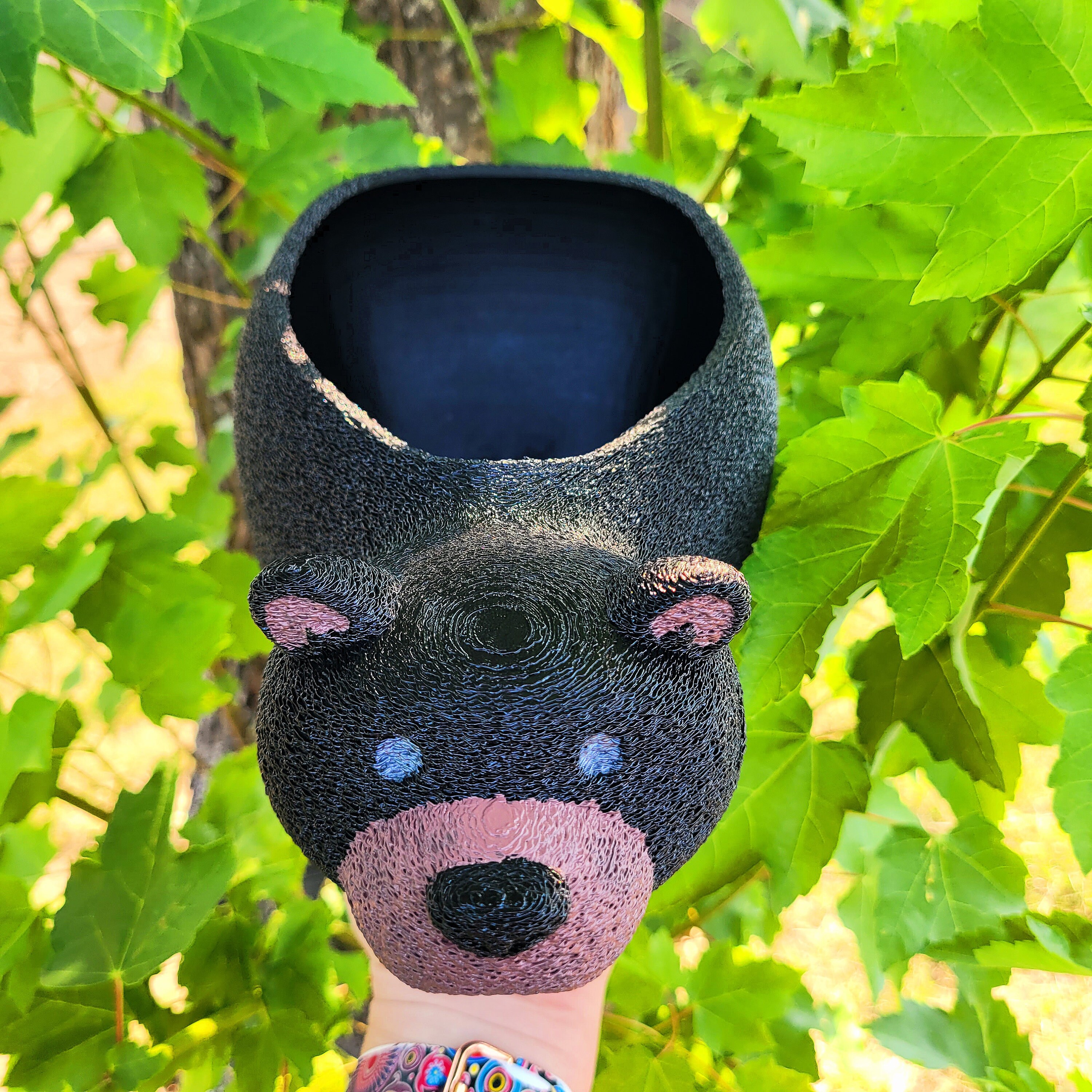 Black Bear Planter Pot - 3d Printed - Etsy
