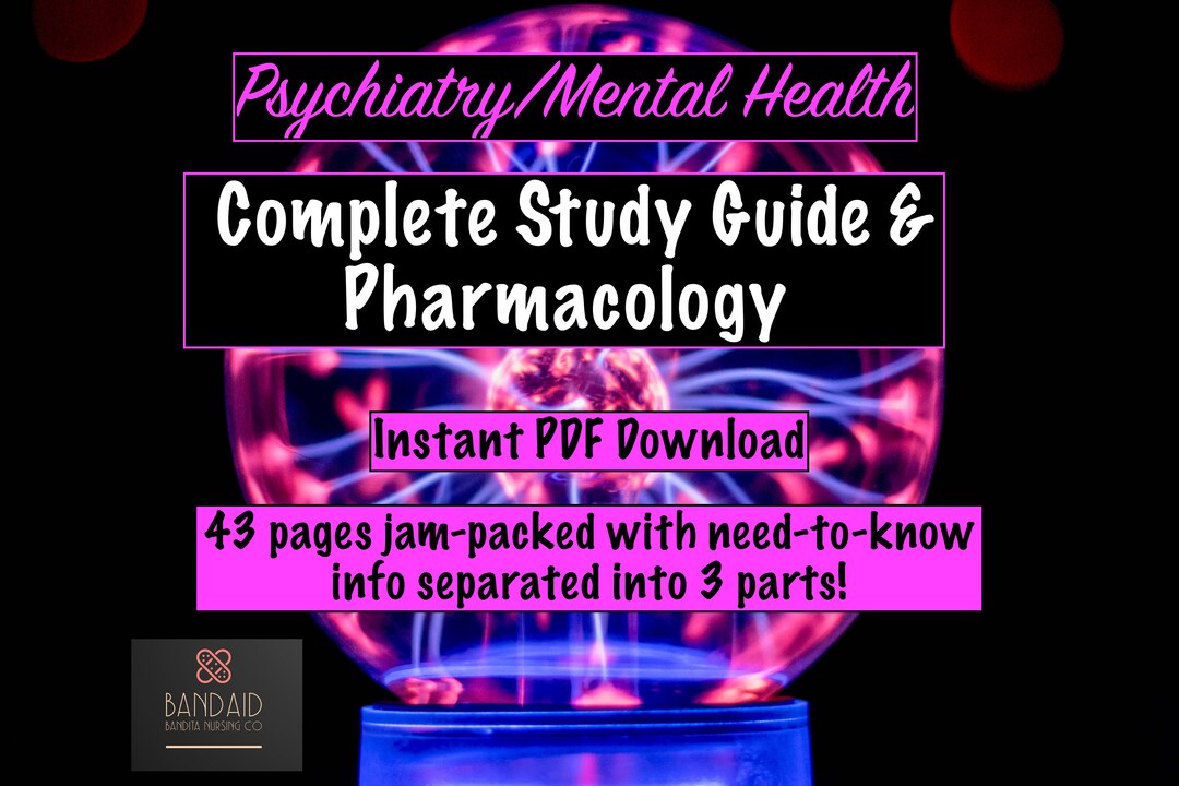 Complete Mental Health Study Guide & Pharmacology | 43 Pages | Digital ...