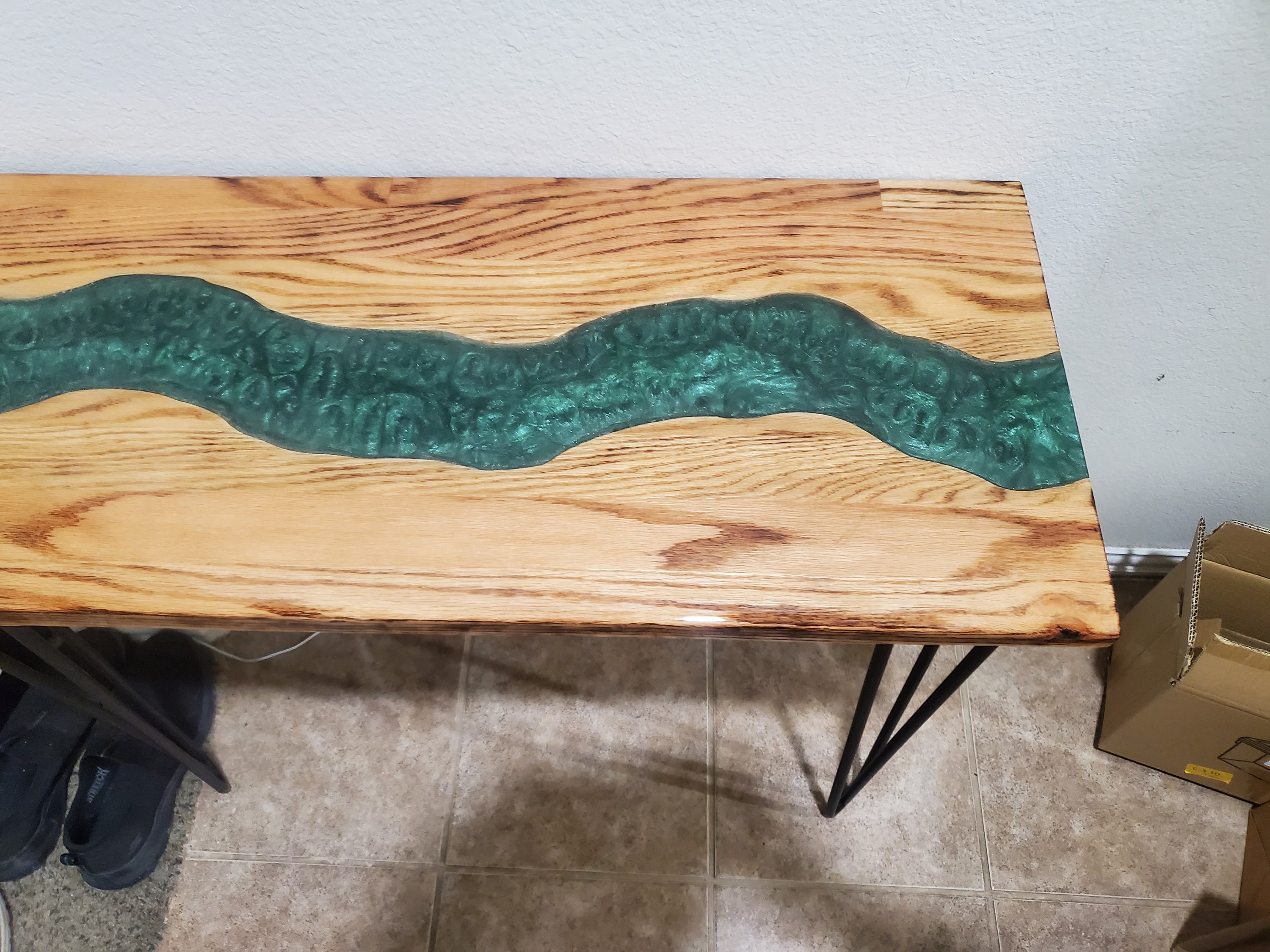 Dark Green River Table - Etsy