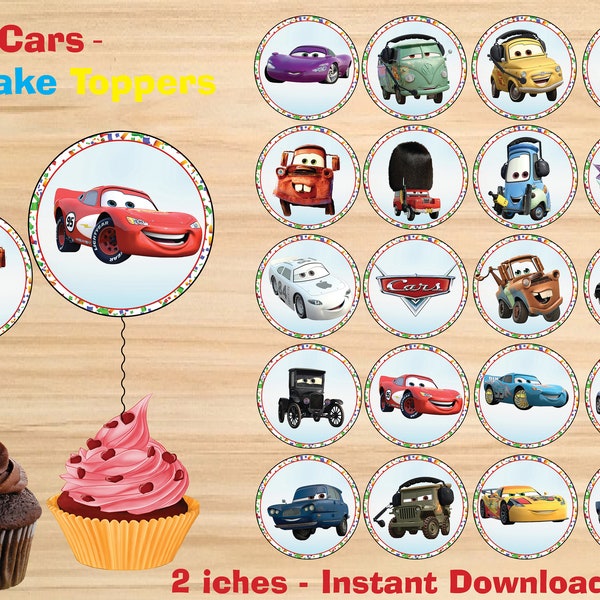 Cars Cupcake Toppers - Etsy