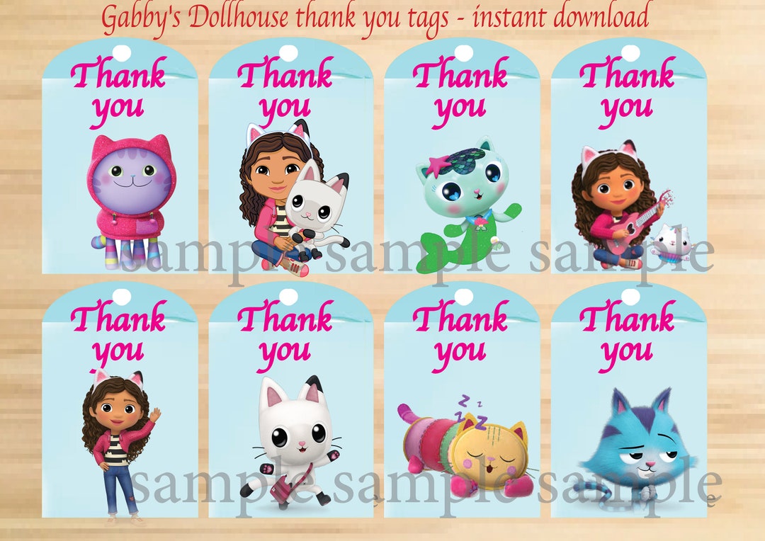 Instant Download Gabby's Dollhouse Thank You Tags - Etsy Finland