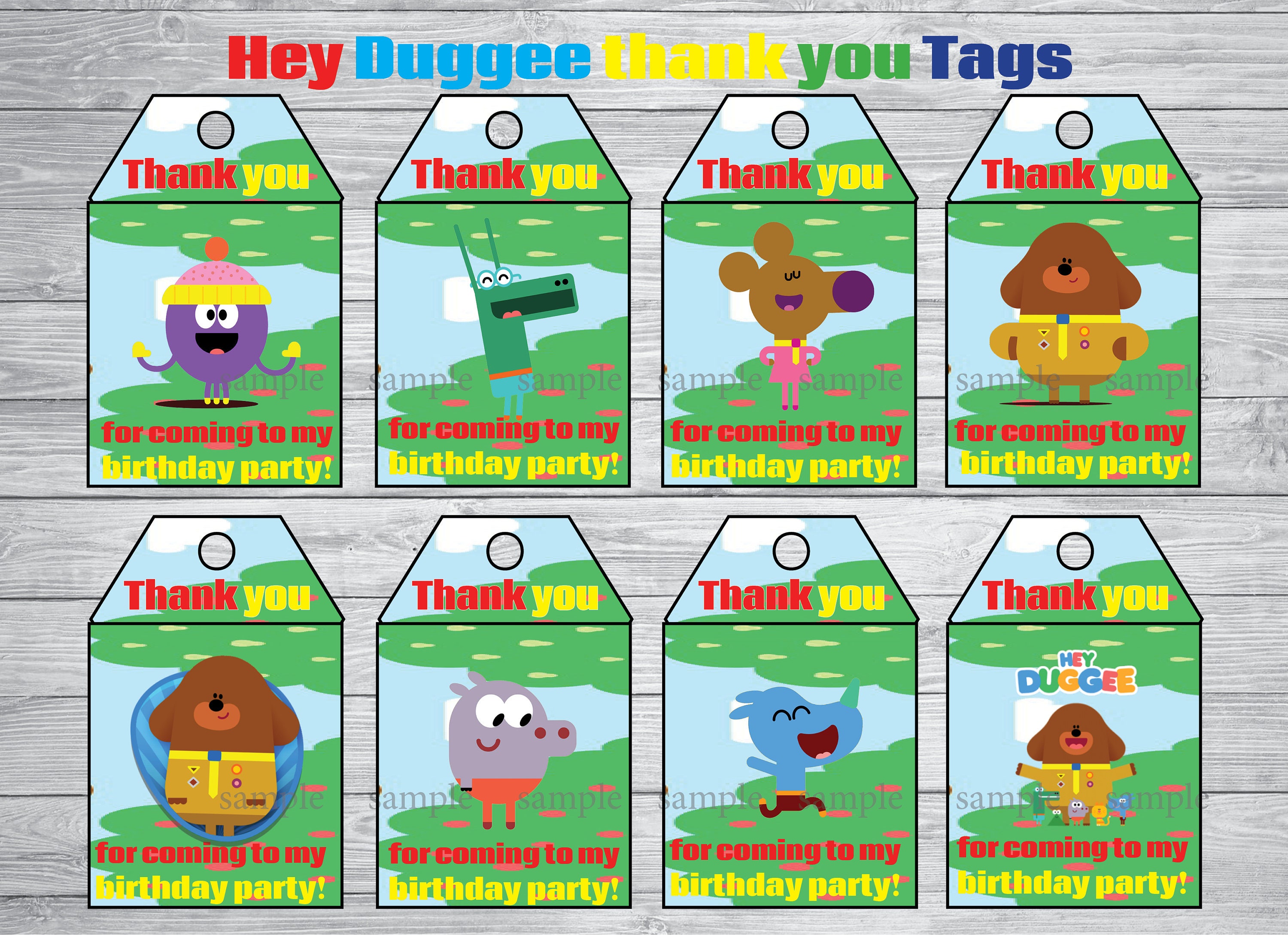 Instant Download Hey Duggee Thank You Tags Hey Duggee - Etsy UK