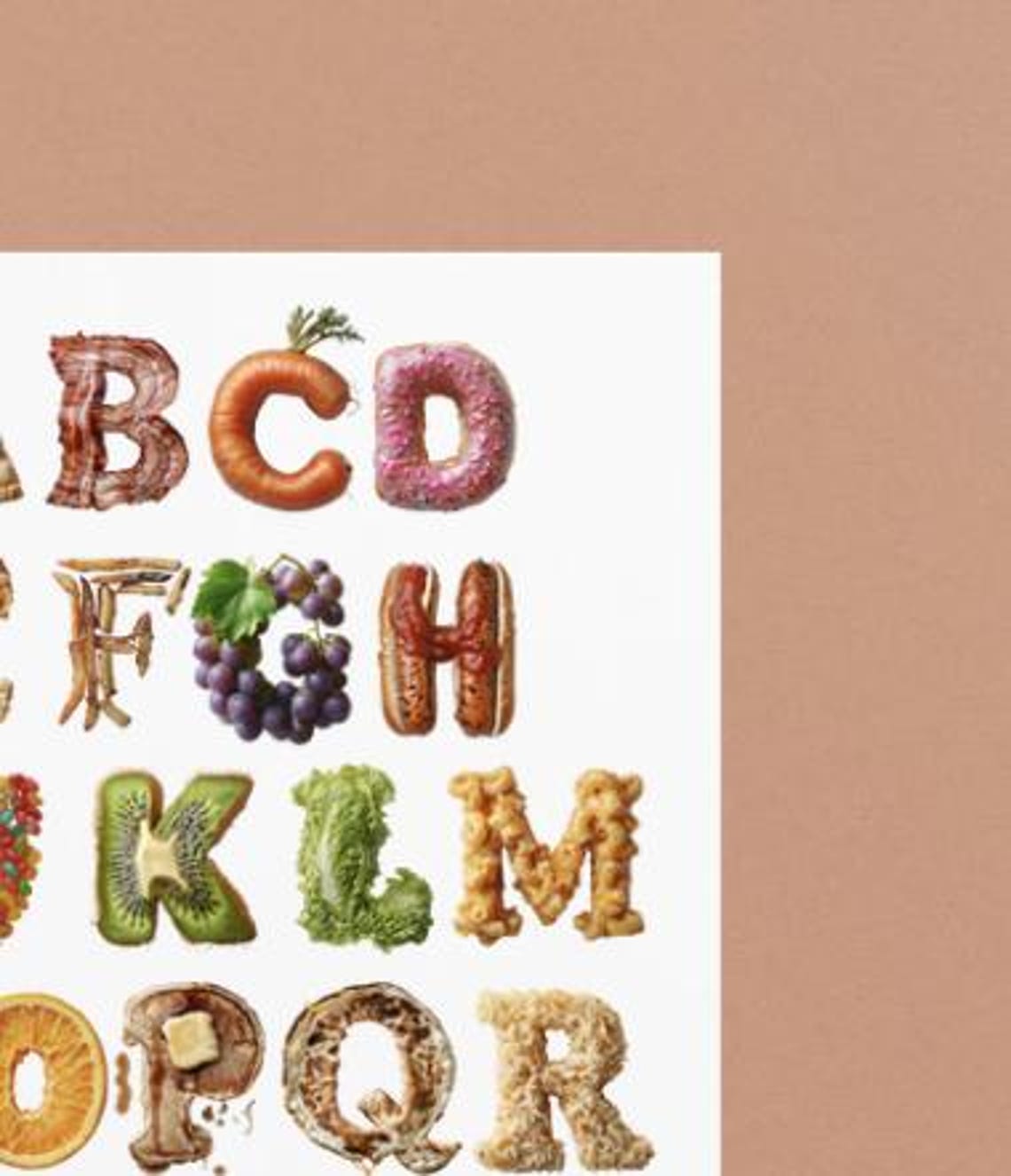 Food Alphabet Digital File Print Cooking Abcs for Nurseries, Offices or ...