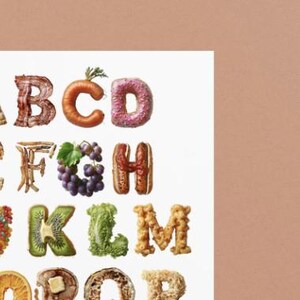 Food Alphabet Digital File Print Cooking Abcs for Nurseries, Offices or ...