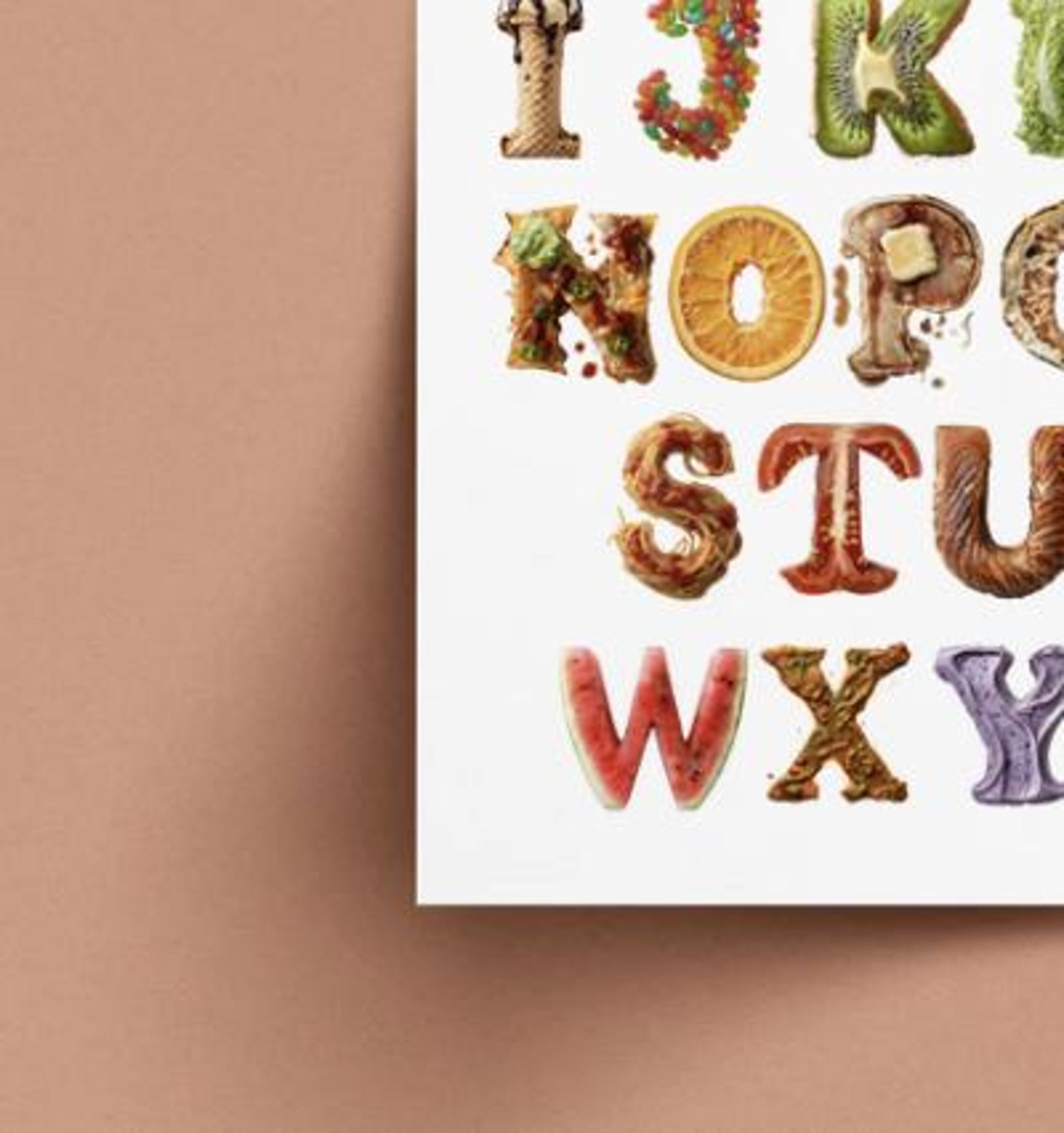 Food Alphabet Digital File Print Cooking Abcs for Nurseries, Offices or ...
