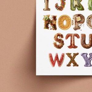 Food Alphabet Digital File Print Cooking Abcs for Nurseries, Offices or ...