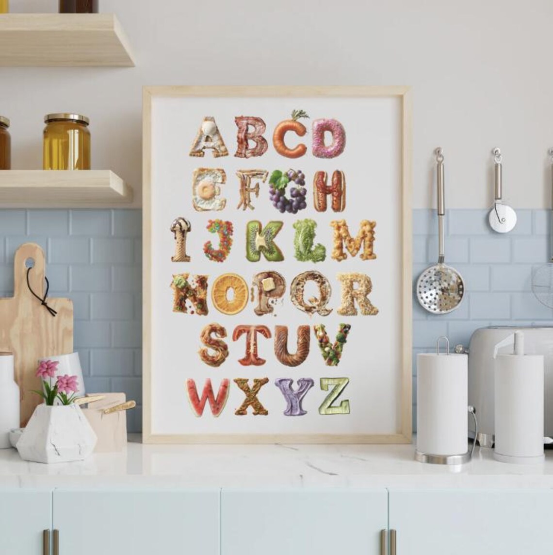 Food Alphabet Digital File Print Cooking Abcs for Nurseries, Offices or ...