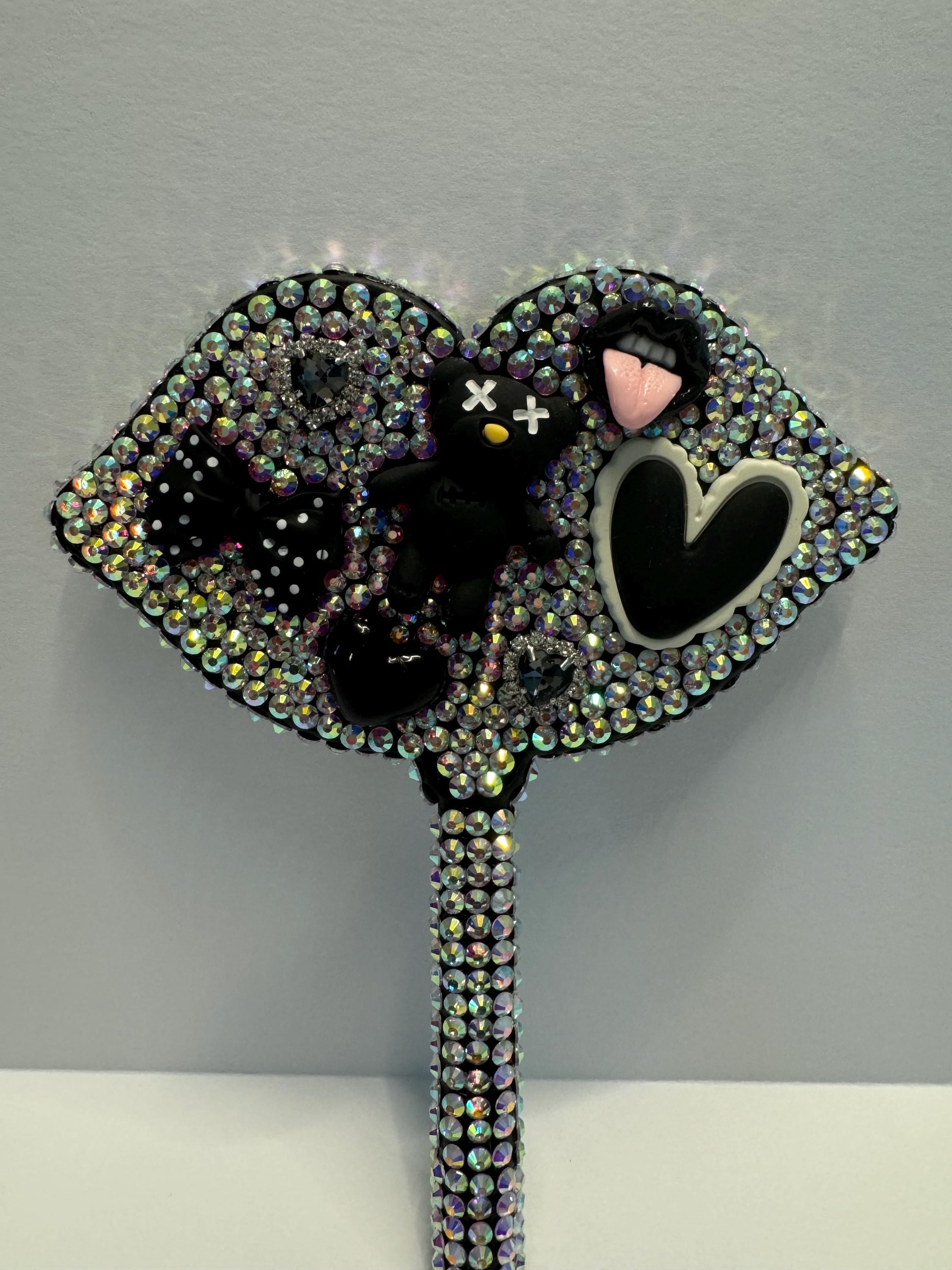 Mini Bling Lip Junk Mirror black - Etsy