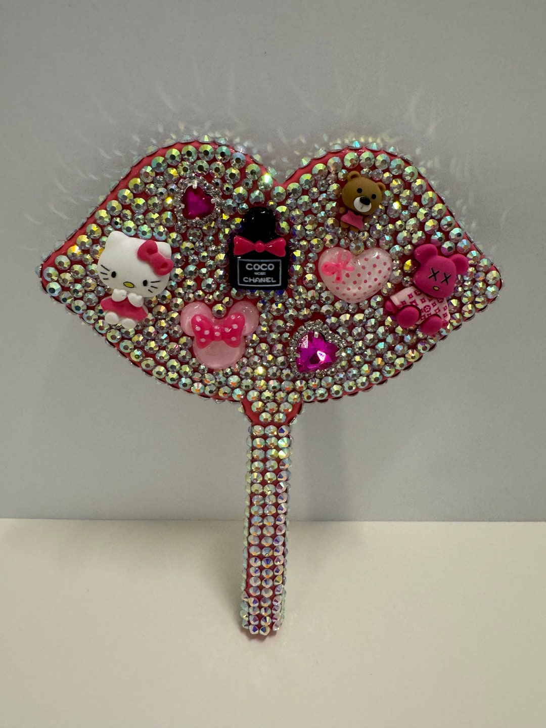 Mini Bling Lip Junk Mirror hot Pink - Etsy