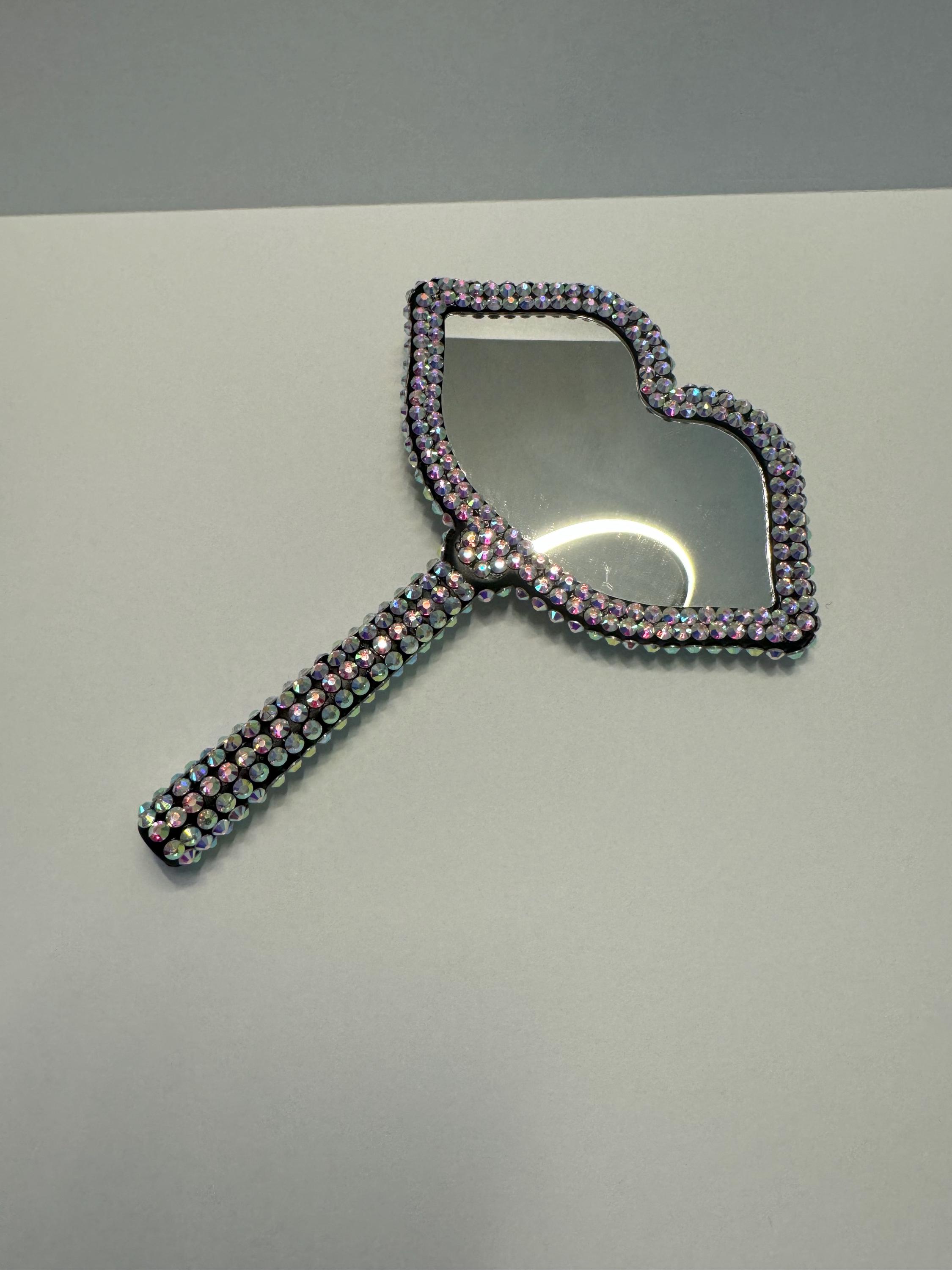 Mini Bling Lip Junk Mirror black - Etsy