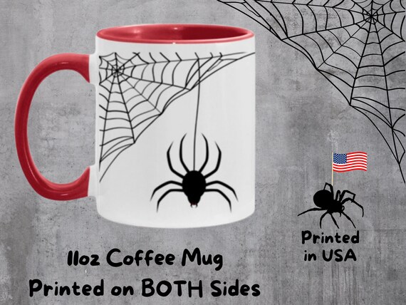 Spider Web Mug Fun Arachnid Lover Cobweb Design Halloween - Etsy