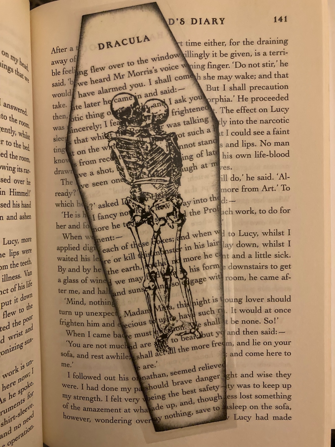 Dracula Inspired Coffin Shaped Bookmark With Skeleton Lovers - Etsy