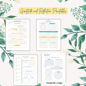 Gratitude and Reflection Printable Sheets - Etsy