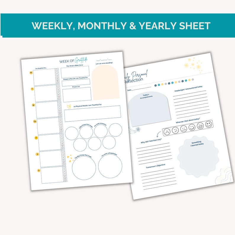 Gratitude and Reflection Printable Sheets - Etsy