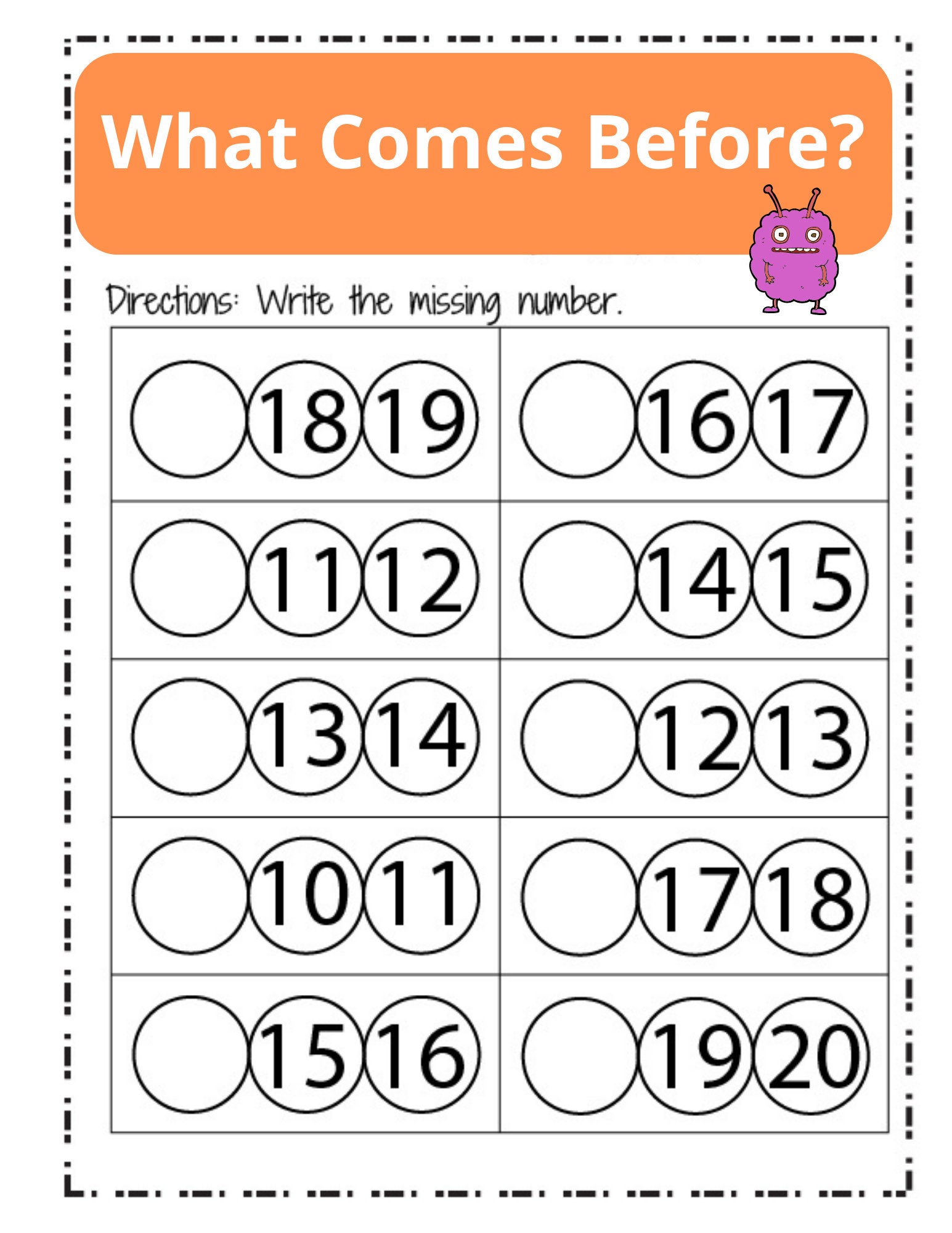 Alien Math Worksheets - Etsy