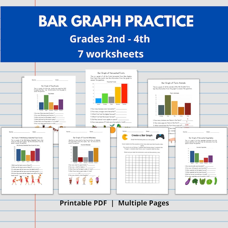 Bar Graph Practice Worksheets - Etsy