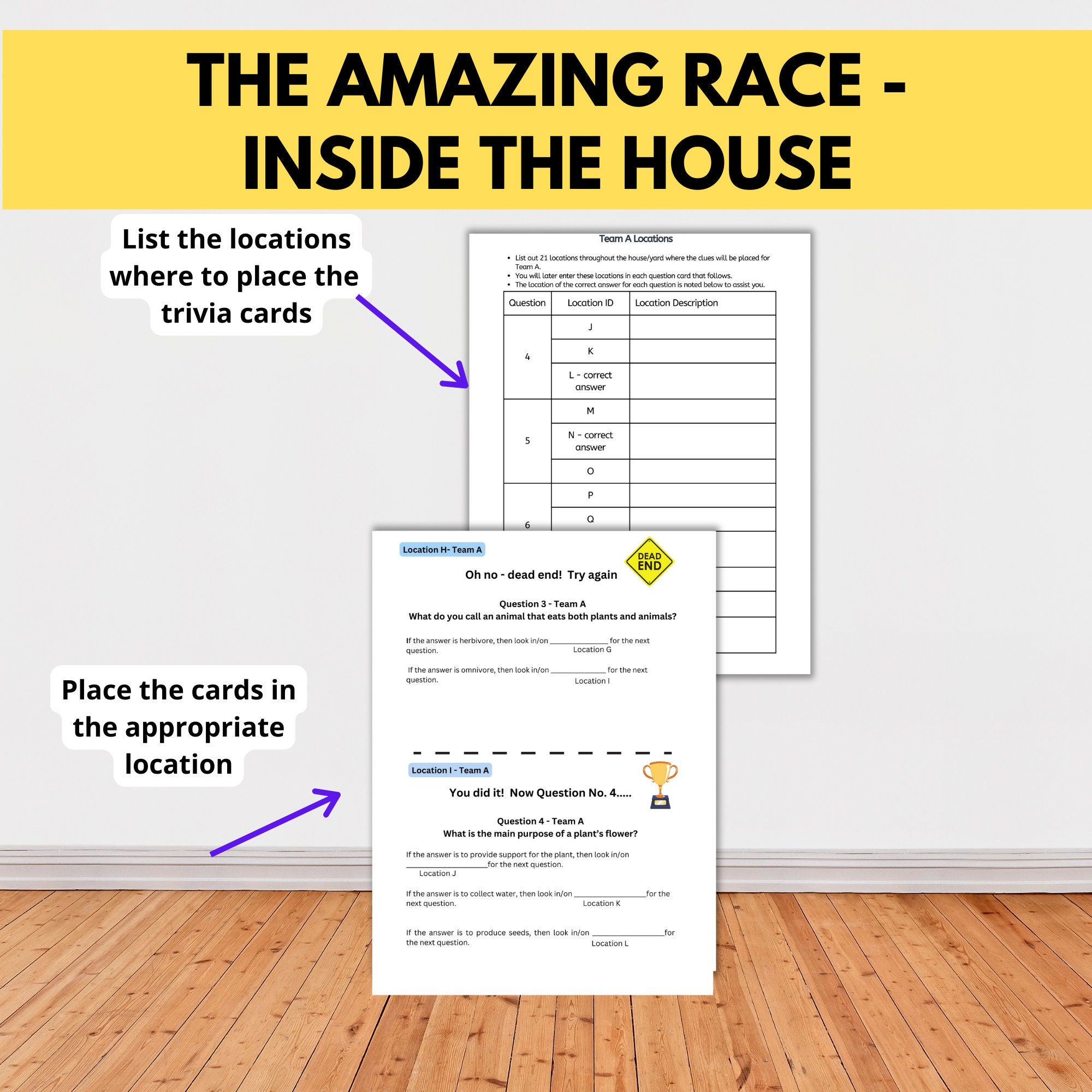 The Amazing Race - Inside the House Trivia Race for Kids Aged 8-12 ...