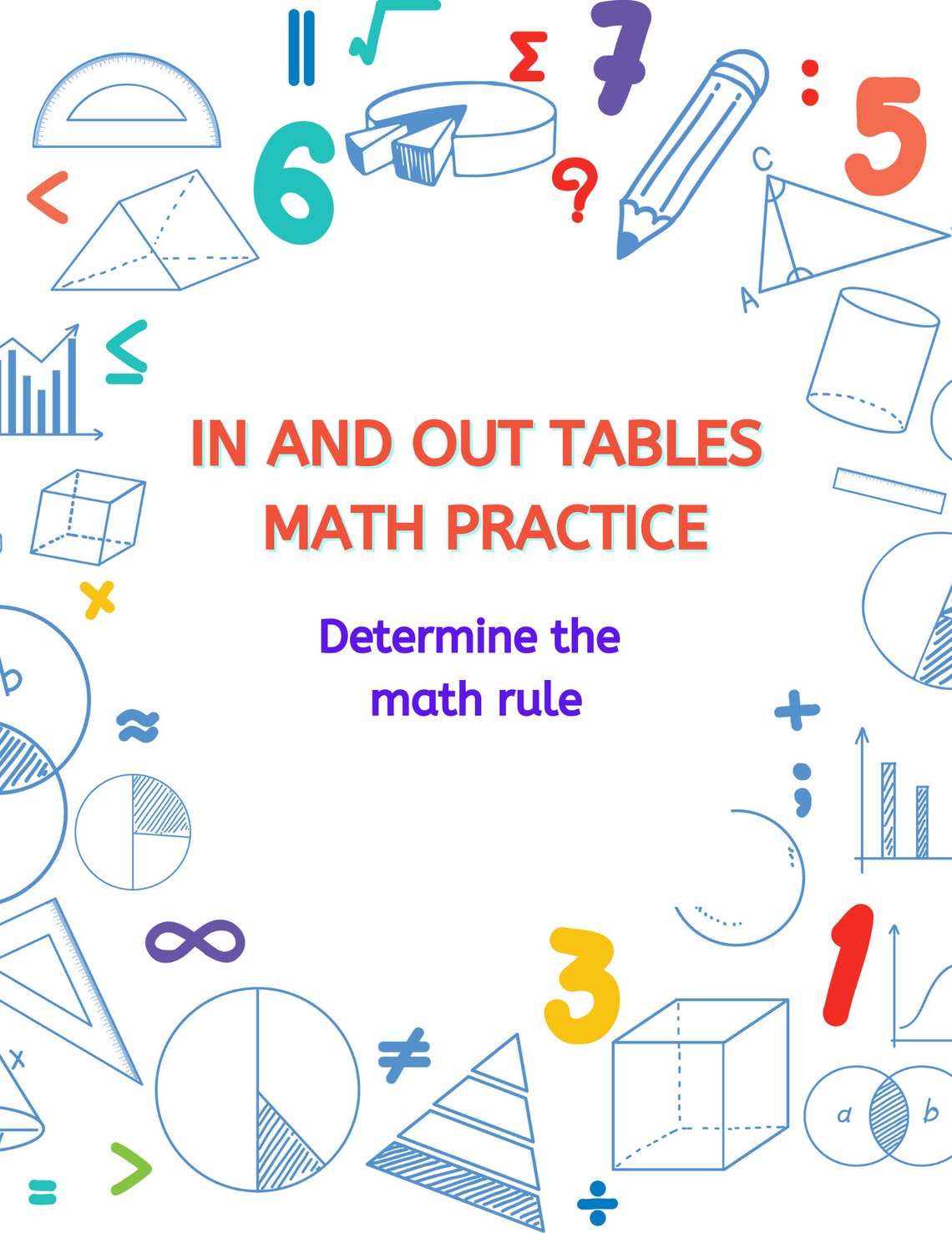In and Out Math Tables - Determine the Math Rule - Etsy