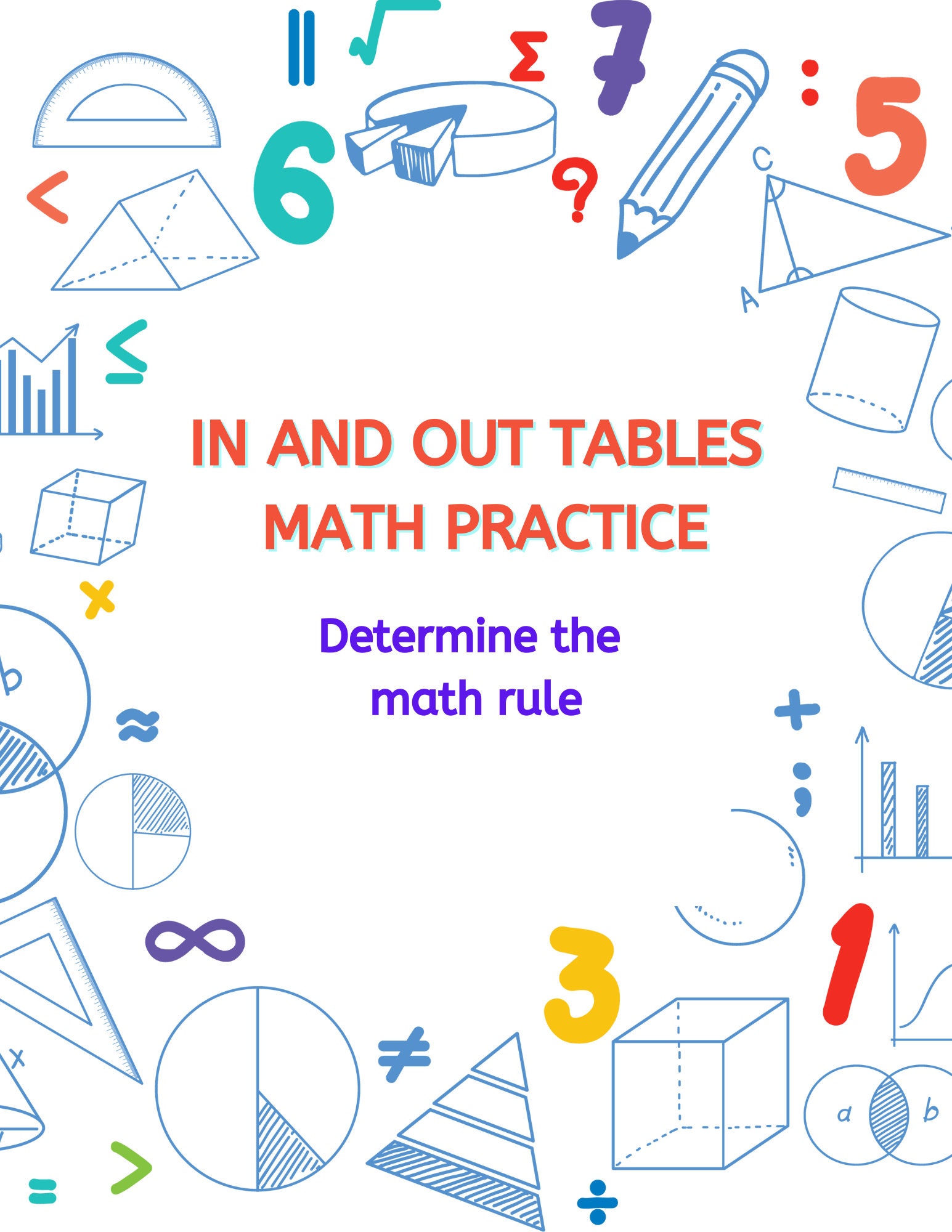 In and Out Math Tables - Determine the Math Rule - Etsy