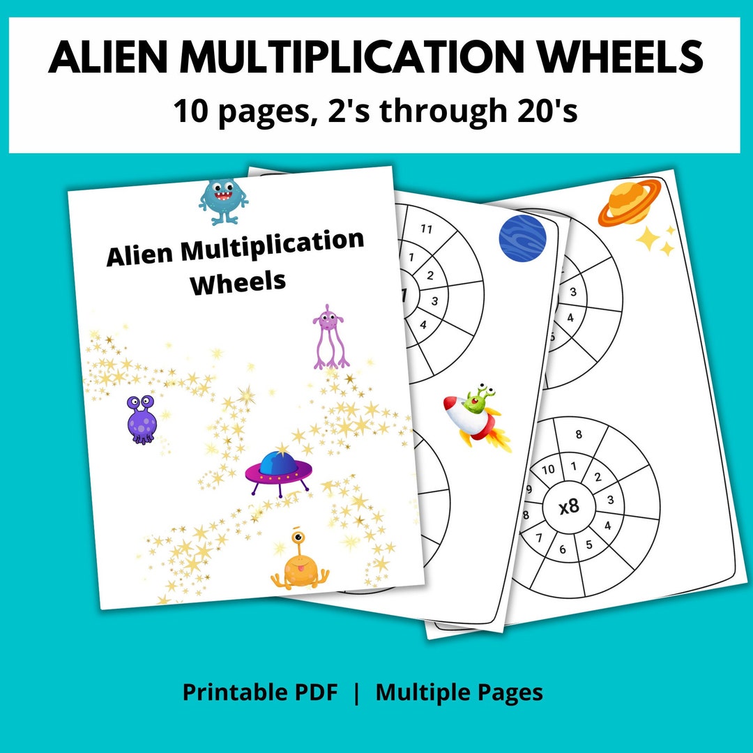 Alien Multiplication Wheels. 10 Pages, 2s Thorugh 20s - Etsy