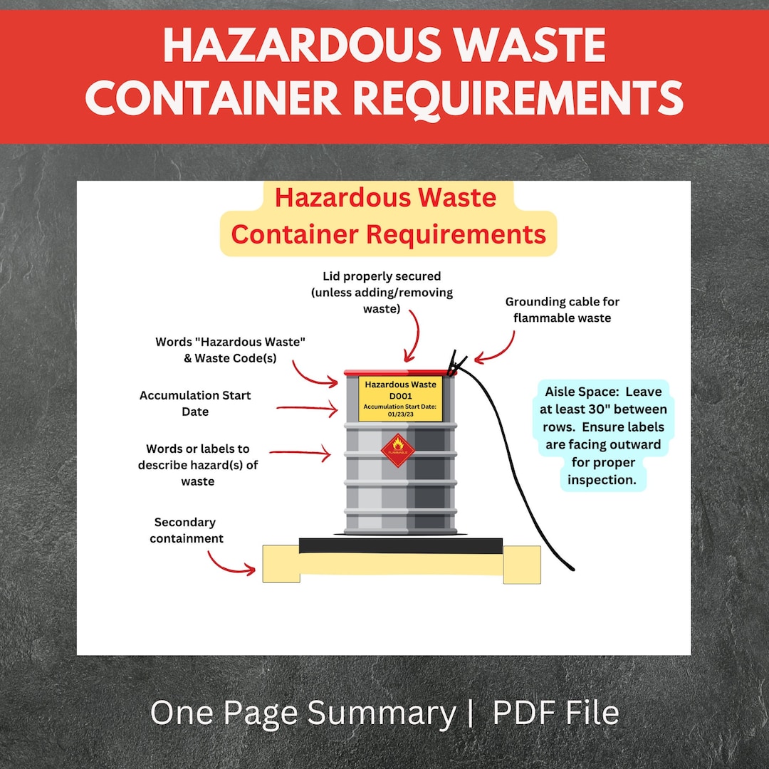 Hazardous Waste Container Requirements - Etsy