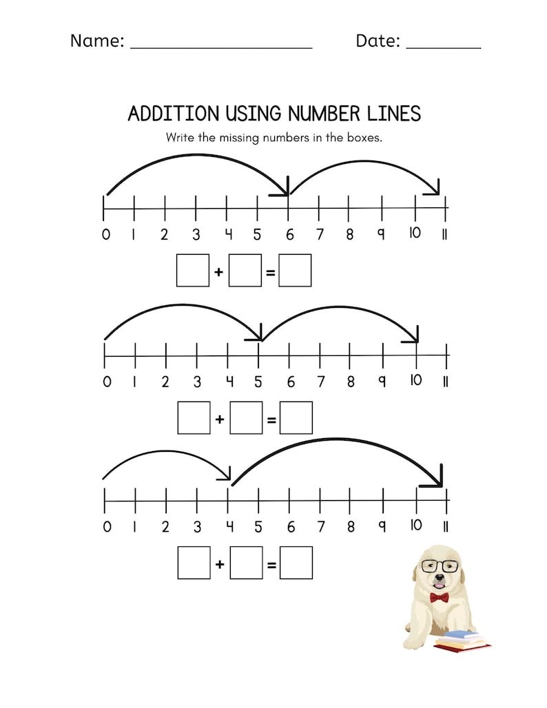 Adding and Subtracting With Number Lines - Etsy