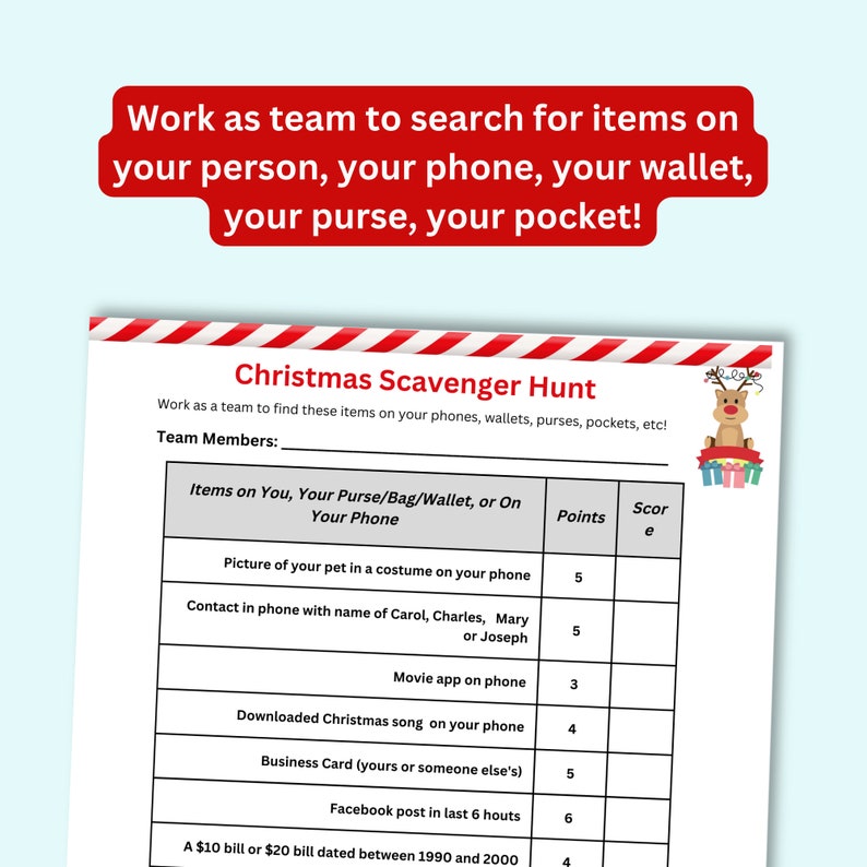 Christmas Scavenger Hunt - Etsy