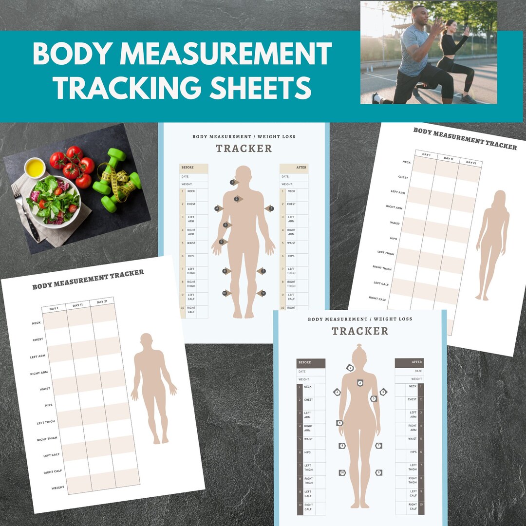 Body Measurement Tracking Sheets for Male and Female - Etsy